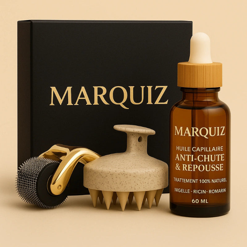 Coffret Soin Capillaire Réparateur – Anti-Chute, Repousse et Massage du Cuir Chevelu – Marquiz